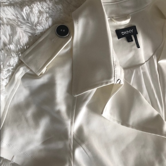 Dkny | Jackets & Coats | Dkny Belted Shortsleeve Ivory Jacket | Poshmark